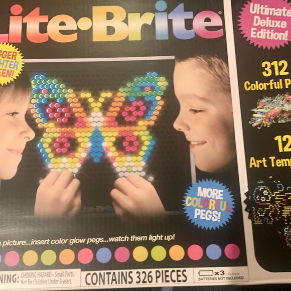 Hasbro | Toys | Lite Brite Ultimate Deluxe Edition 32 Colorful Pegs 12 ...